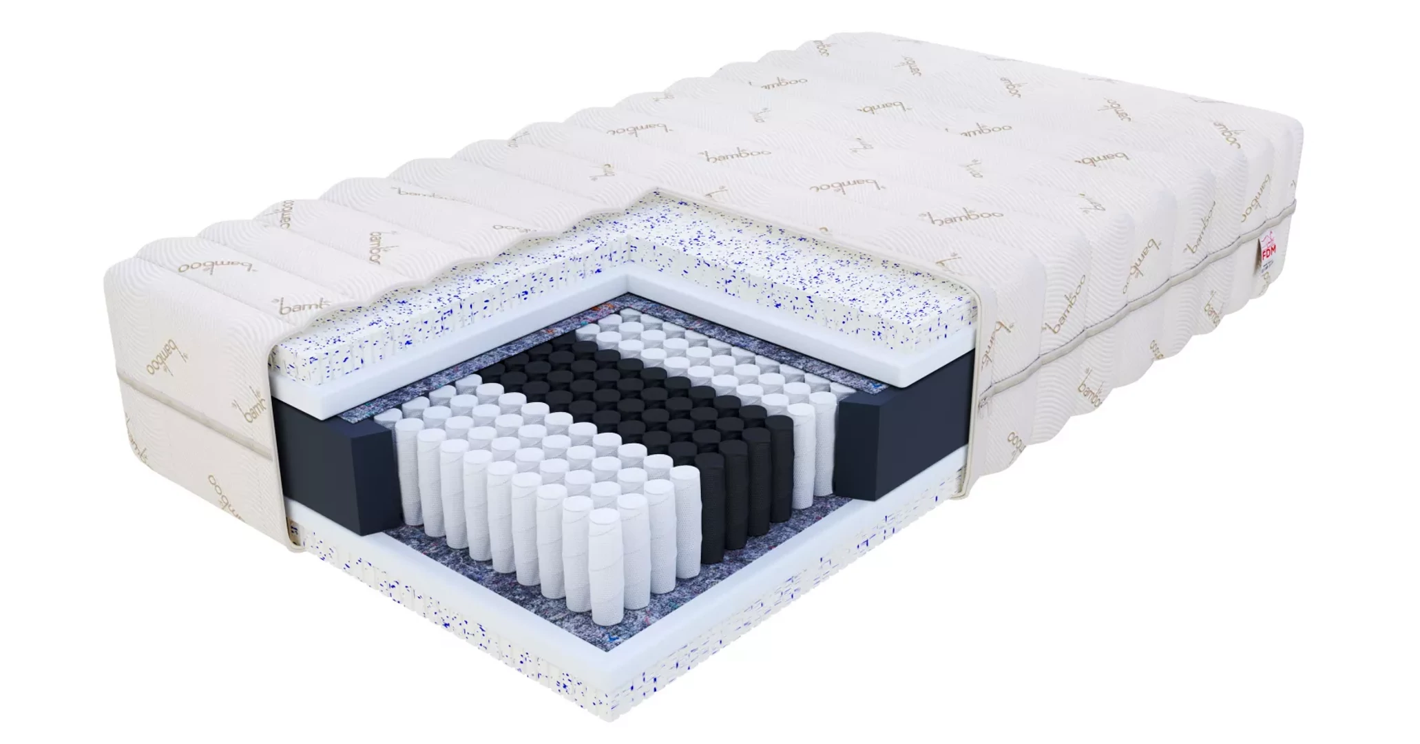 Piemont 23 cm vastag táskarugós-latex matrac - 120x200 cm