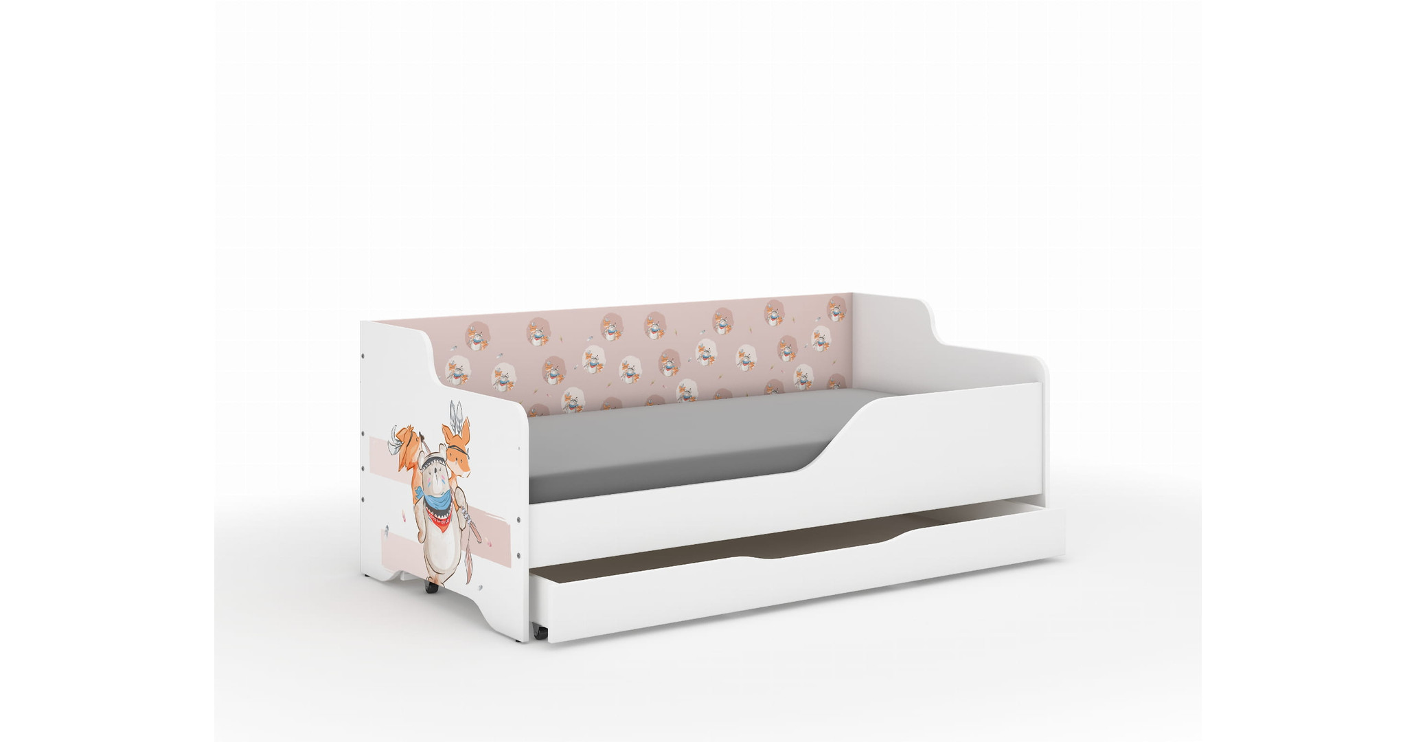 Ágyneműtartós gyerekágy - Lilu 13 medve mintás